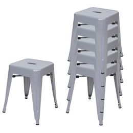 MCW HOCKER METALL Grau 6er-Set