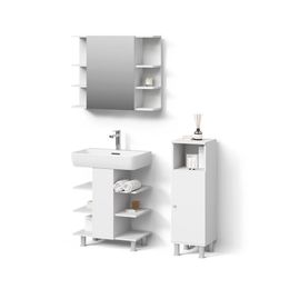 BADM&Ouml;BEL-SET Fucino Wei&szlig; 3 Teile, mit Midischrank