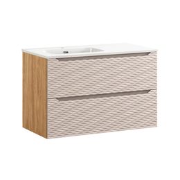 WASCHTISCH 90cm Elora Beige und Holz