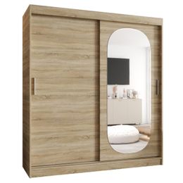 SCHIEBET&Uuml;RENSCHRANK mit Spiegel ROYAL 200/180/62 2-t&uuml;rig