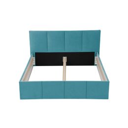 Halmon Schlafkomfort Betten POLSTERBETT Dalas Blau 160 x 200 x 40 cm Stauraum Ohne Matratze und Lattenrost