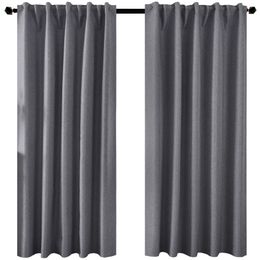 gardinenbox VORHANG 2ER SET BOSTON DARK HxB 175x140 cm Dunkelgrau