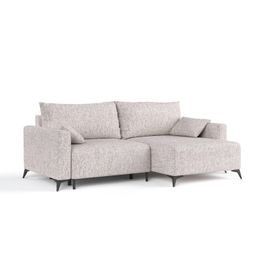 ECKSOFA NUVIO mit Schlaffunktion Beige im Neve Stoff