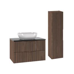 BADM&Ouml;BEL 80.6cm Siena 2er-Set Holz und Schwarz