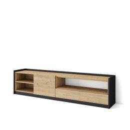 LOWBOARD, Eiche Schwarz, 207/37/50cm