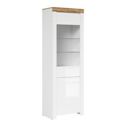 VITRINE Hella Wei&szlig; und Holz