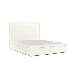 POLSTERBETT Salma mit Stauraum 200/200 cm Creme im Megan Stoff