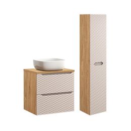BADM&Ouml;BEL 60cm Elora 2er-Set Beige und Holz