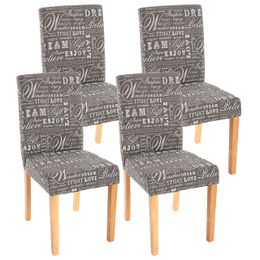 MCW ESSZIMMERSTUHL SCHRIFT Grau, Wei&szlig;, Braun 4er-Set