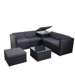 MCW POLY-RATTAN-GARNITUR STAUFACH Anthrazit