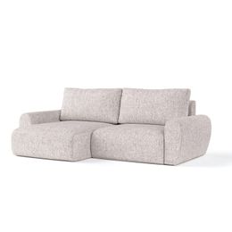 ECKSOFA OMARI mit Schlaffunktion Beige im Neve Stoff