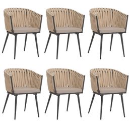 MCW ESSZIMMERSTUHL Cremewei&szlig;, Braun 6er-Set