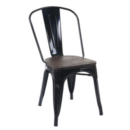 MCW STUHL INKL. HOLZ-SITZFL&Auml;CHE Schwarz
