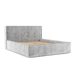POLSTERBETT Sato mit Stauraum 180/200 cm Hellgrau im Bonita Stoff