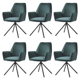 MCW ESSZIMMERSTUHL Gr&uuml;n, Schwarz 6er-Set