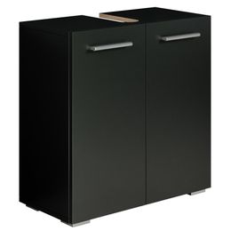 Badplaats WASCHBECKENUNTERSCHRANK Jupiter 2 T&uuml;ren Schwarz - 60 x 30 x 60 cm