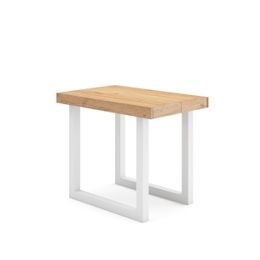 KONSOLENTISCH ausziehbar 58 bis 140cm, f&uuml;r 6 G&auml;ste, eiche wei&szlig;, 90/58/73cm