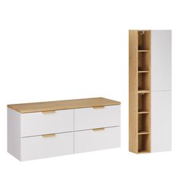 WASCHTISCHUNTERSCHRANK 120.6cm Oria 2er-Set Wei&szlig;