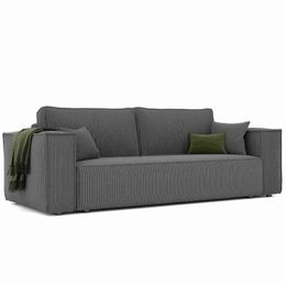 SOFA mit Schlaffunktion und Bettkasten, Dunkelgrau