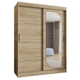 SCHIEBET&Uuml;RENSCHRANK mit Spiegel LUCY 200/150/62 2-t&uuml;rig