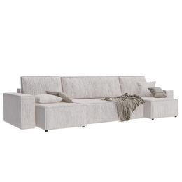 ECKSOFA mit Schlaffunktion und Bettkasten, Beige