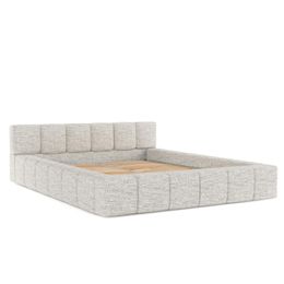 POLSTERBETT Milos mit Stauraum 200/200 cm Hellgrau im Modesto Stoff