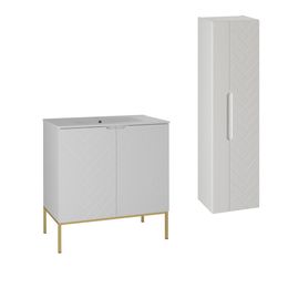 BADM&Ouml;BEL 80cm Daria 2er-Set Wei&szlig;