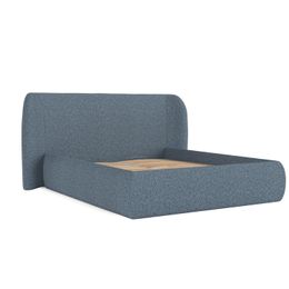 POLSTERBETT Bellano mit Stauraum 200/200 cm Blau im Bubble Stoff