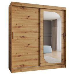 SCHIEBET&Uuml;RENSCHRANK mit Spiegel LUCY 200/180/62 2-t&uuml;rig