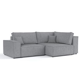 ECKSOFA AVION mit Schlaffunktion Grau im Neve Stoff