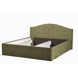 Halmon Schlafkomfort Betten POLSTERBETT Oslo Khaki 180 x 200 x 40 cm Stauraum ohne hydraulische Funktion Mit hochwertiger Matratze H3 (bis 120 kg) und Lattenrost