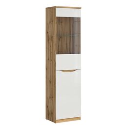 VITRINE June Wei&szlig; und Holz