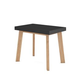KONSOLENTISCH ausziehbar 58 bis 180cm, f&uuml;r 8 G&auml;ste, schwarz, 90/58/73cm