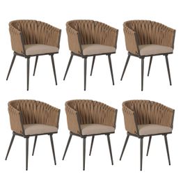 MCW ESSZIMMERSTUHL Beige, Braun 6er-Set