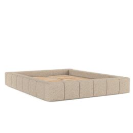 POLSTERBETT Kea mit Stauraum 180/200 cm Hellbeige im Bubble Stoff
