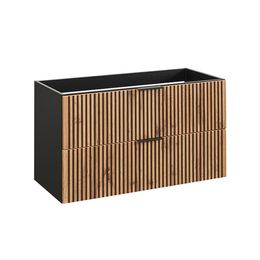 WASCHTISCHUNTERSCHRANK 100.2cm Gaia Holz in Eichenoptik und Schwarz