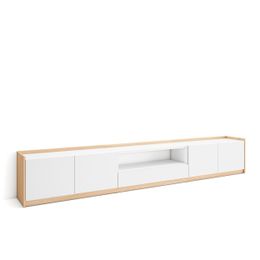 LOWBOARD, Wei&szlig; und Eiche Soft, 310/37/50cm