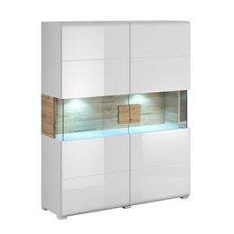 GESCHIRRSCHRANK Jules Wei&szlig; und Holz