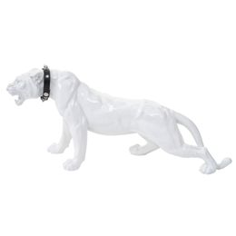 MCW DEKO FIGUR PANTHER MIT HALSBAND Hochganz Reinwei&szlig;