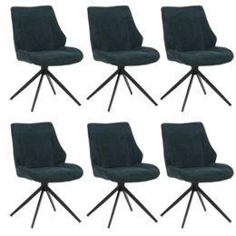 MCW ESSZIMMERSTUHL Schwarz, Petrol 6er-Set