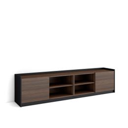 LOWBOARD, 207x37x50 cm, F&uuml;r TV-Ger&auml;te bis zu 80", Fernsehtisch, Dunkler Eiche und Schwarz