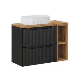 WASCHTISCH 80.4cm Riva Schwarz und Holz