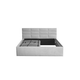 Halmon Schlafkomfort Betten POLSTERBETT Athena Grau 200 x 200 x 32 cm Stauraum ohne hydraulische Funktion Mit hochwertiger Matratze H3 (bis 120 kg) und Lattenrost