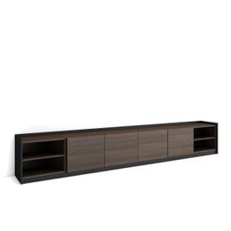 LOWBOARD, Tv-Schrank, F&uuml;r TV-Ger&auml;te bis zu 80", Eiche und Schwarz, 310/37/50cm