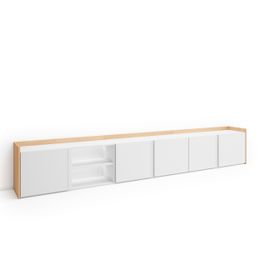 LOWBOARD, Wei&szlig; und Eiche, 309/35/50cm, mit Led