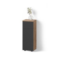 MIDISCHRANK Ronco Anthrazit gepunktet 30 x 81 cm mit 1 Schublade, 2 F&auml;cher, Badezimmer