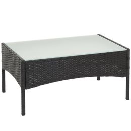 MCW POLY-RATTAN GARTENTISCH rechteck Schwarz