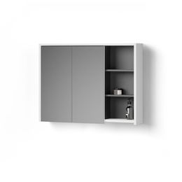 BADSPIEGELSCHRANK Vomano Wei&szlig;/Anthrazit 100 x 75 cm