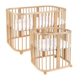 BABYBETT NATUR, 7in1 mit Matratze