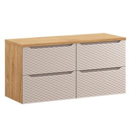 WASCHTISCHUNTERSCHRANK 120cm Elora Beige und Holz